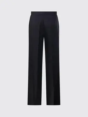 Max Mara High-waisted Straight Leg Trousers In Linen And Silk - Black