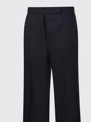 Max Mara High-waisted Straight Leg Trousers In Linen And Silk - Black