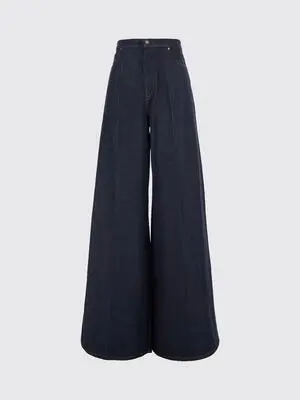 Max Mara High-waisted Wide Leg Jeans In Denim With Five Pockets - Blue