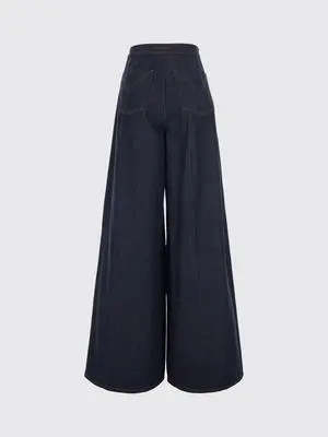Max Mara High-waisted Wide Leg Jeans In Denim With Five Pockets - Blue