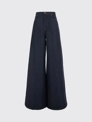 Max Mara High-waisted Wide Leg Jeans In Denim With Five Pockets - Blue