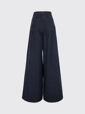 Max Mara High-waisted Wide Leg Jeans In Denim With Five Pockets - Blue