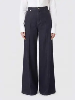 Max Mara High-waisted Wide Leg Jeans In Denim With Five Pockets - Blue