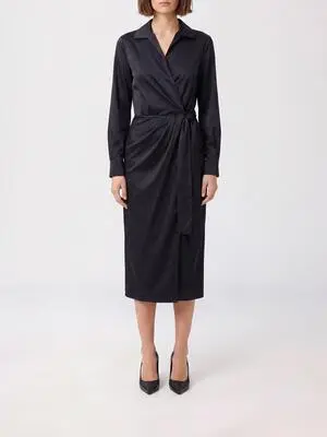 Max Mara Cotton Blend Chemisier Dress - Black