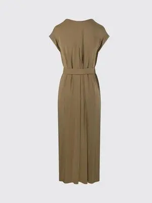 Max Mara A-line Stretch Viscose Midi Dress With Tie Belt