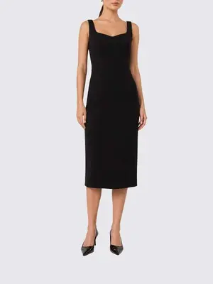 Max Mara Off-the-shoulder Cady Midi Sheath Dress With Square Neckline - Black