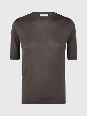 Max Mara Short-sleeved Silk And Cashmere Knit Top With Slim Fit - Green