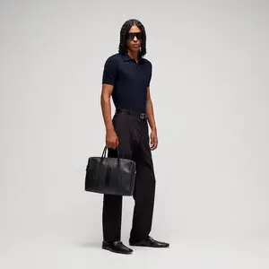 Gucci Web Trademark Medium Briefcase Leather