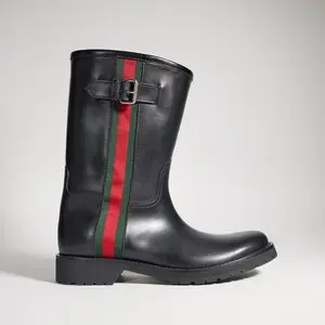 Gucci Boot With Web Leather