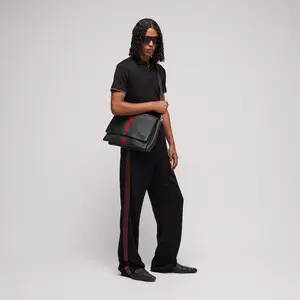 Gucci Web Trademark Medium Crossbody Bag Leather