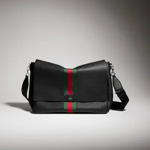 Gucci Web Trademark Medium Crossbody Bag Leather