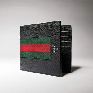 Gucci Web Trademark Bi-fold Wallet Leather