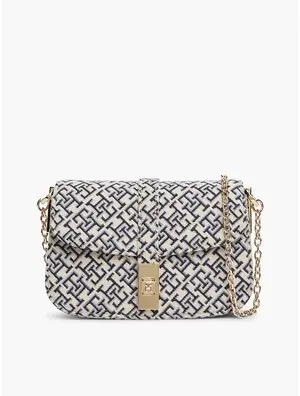 Tommy Hilfiger Jacquard Monogram Turnlock Crossbody - Space Blue