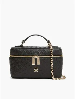 Tommy Hilfiger Monogram Debossed Vanity Crossbody Bag - Black