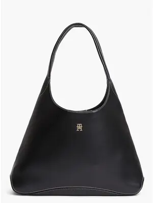 Tommy Hilfiger Monogram Slouchy Shoulder Bag - Black