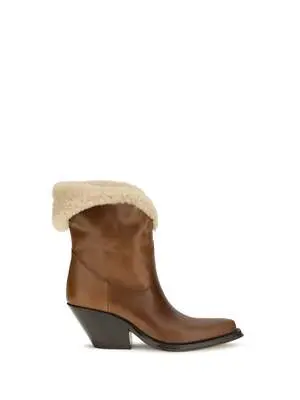 Chloé Azelan Fur-lined Ankle Boots - Brown