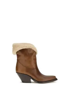 Chloé Azelan Fur-lined Ankle Boots - Brown