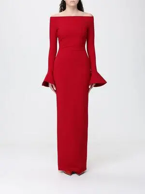 Solace London Long Criªpe Dress - Red