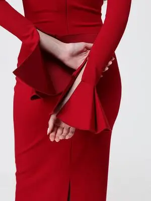 Solace London Long Criªpe Dress - Red