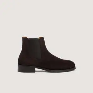 Sandro Split Leather Chelsea Boots - Chocolate