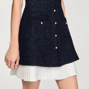 Sandro Short Two-tone Tweed Dress