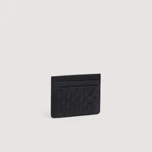 Sandro Braided Leather Card Holder