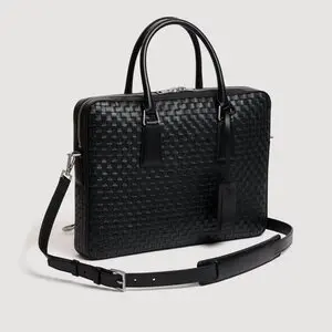 Sandro Woven Leather Briefcase