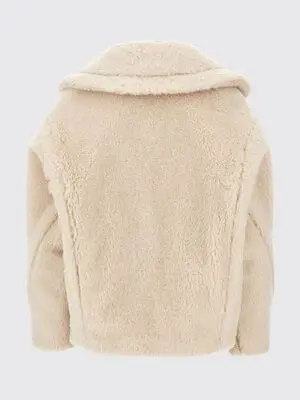 Max Mara Short Double-breasted Faux-fur Effect Coat In A Wool Blend