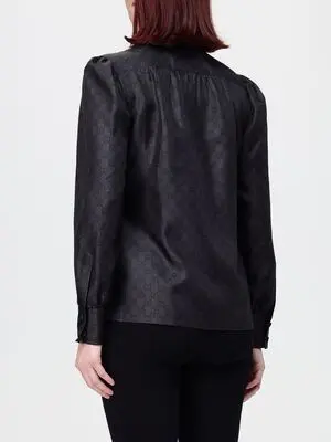 Gucci Pussy-bow Blouse In Pure Silk With All-over Gg Monogram