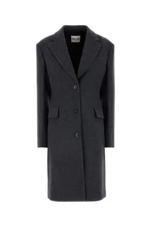Miu Miu Dark Grey Wool Coat - Gray
