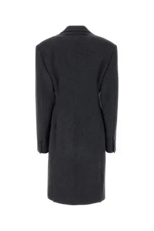 Miu Miu Dark Grey Wool Coat - Gray