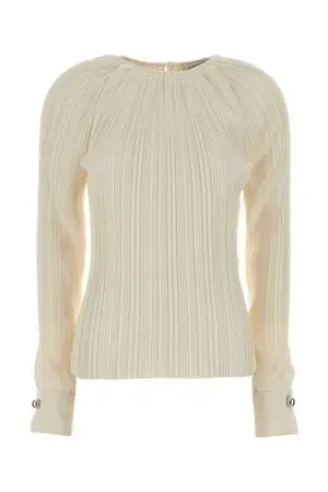 LANVIN Cream Satin Blouse - Yellow