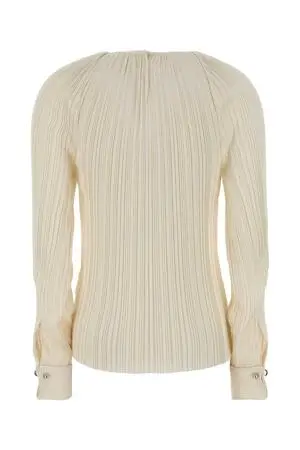 LANVIN Cream Satin Blouse - Yellow