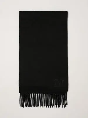 Max Mara Max Mara Women Dalia Monogram Pure Cashmere Scarf Max Mara With Fringed Edges Black