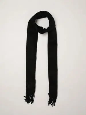 Max Mara Dalia Monogram Pure Cashmere Scarf With Fringed Edges