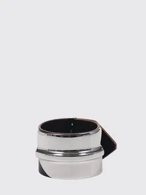Max Mara Tavola Smooth Calfskin Leather Bracelet With Interlocking Clasp - Black