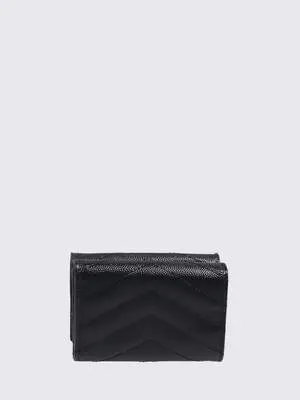 Saint Laurent Cassandre Calf Leather Wallet With Logo