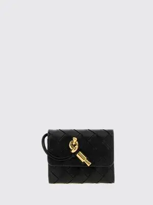 Bottega Veneta Andiamo Woven Lambskin Leather Tri-fold Wallet - Black