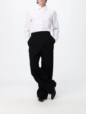Saint Laurent Wide-leg Wool Tailored Trousers With A Mid-rise Waist - Black