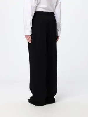 Saint Laurent Wide-leg Wool Tailored Trousers With A Mid-rise Waist - Black