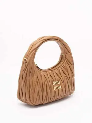 Miu Miu Wander` Matelassé Leather Hobo Bag