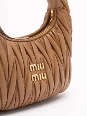 Miu Miu Wander` Matelassé Leather Hobo Bag