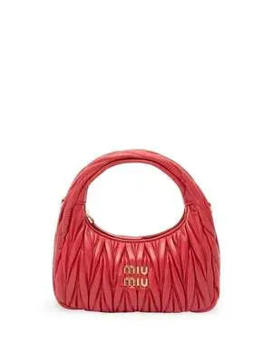 Miu Miu Wander` Matelassé Leather Hobo Bag