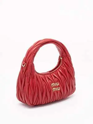Miu Miu Wander` Matelassé Leather Hobo Bag