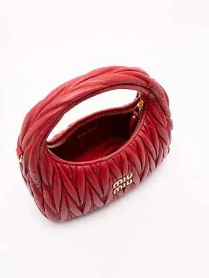Miu Miu Wander` Matelassé Leather Hobo Bag