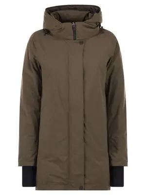 Herno A-shaped Down Jacket With Hood, 2 Layers - Green