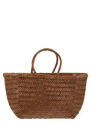 Dragon Diffusion Triple Jump Small Woven Leather Bag - Brown