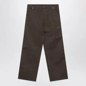 Moncler Khaki Technical Cotton Trousers - Green