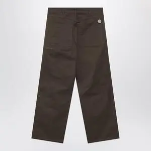 Moncler Khaki Technical Cotton Trousers