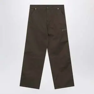 Moncler Khaki Technical Cotton Trousers - Green